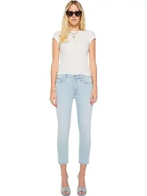 MOTHER The Mid Rise Dazzler Crop Jeans - Light Blue