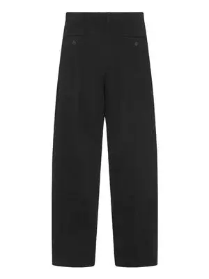 THE ROW Dario Pleated Tailored Trousers - Black