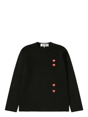 PLAY COMME DES GARCON Comme Des Garcons Play Heart-Print Long Sleeve Cotton T-Shirt