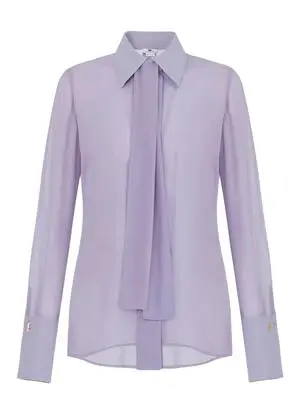 ELISABETTA FRANCHI Elisabetta Franchi Crepe Bow-Tie Cuff Detail Shirt