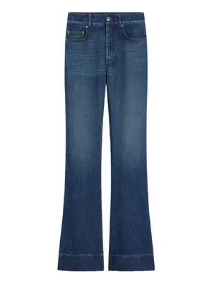 Sportmax Logo Patch Flared Jeans - Midnight Blue