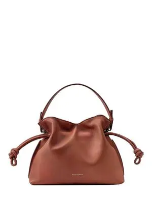 ESIN AKAN Medium Emma Leather Tote Bag - Brown