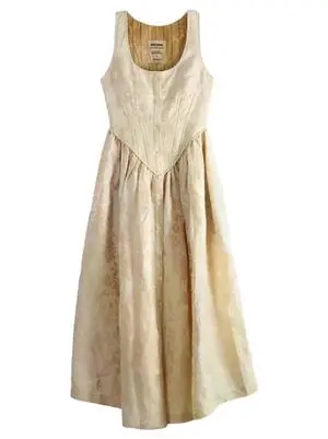 UMA WANG Jacquard Woven Corset Style Dress - Neutrals