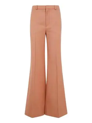 Chloé Flare Leg Wool Gabardine Trousers - Red