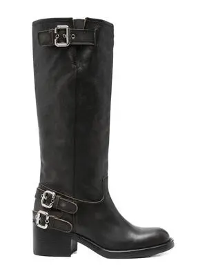 Chloé Dakota Buckled Leather Boots - Black