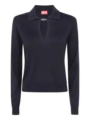 DIESEL® Silk Blend V-neck Top - Black