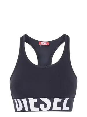 DIESEL® Cotton Sporty Top With Logo Band - Black