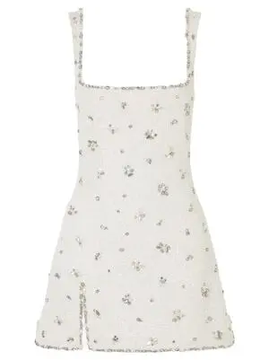 CLIO PEPPIATT Embellished Tulle Mini Dress - Neutrals