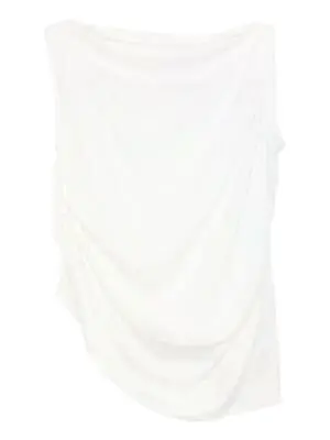 JNBY Draped Buckle Detail Asymmetric Top - White