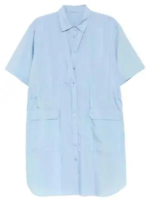 JNBY Crinkle-effect Striped Shirt Dress - Blue