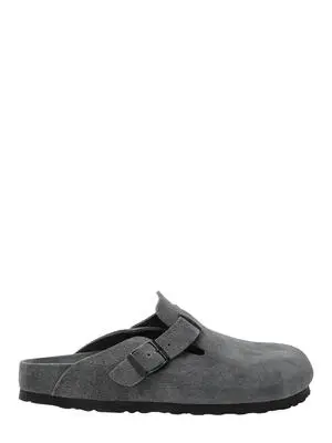 BIRKENSTOCK Suede Boston Clogs - Black