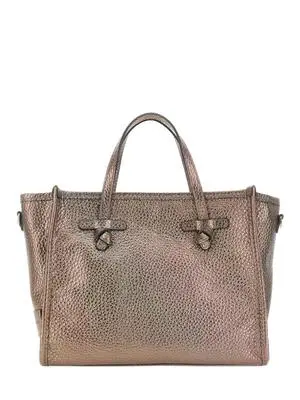 MARCELLA CLUB Large Grained Leather Tote Bag - Brown