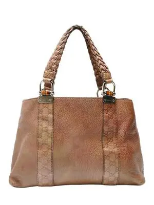 Gucci Ssima Bamboo Tote Bag - Brown