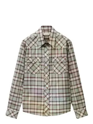 Versace Check-print Western-yoke Shirt - Green
