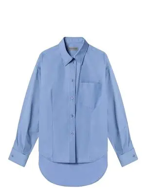 Balenciaga BALENCIAGA Classic Cotton Shirt With Logo Detail Blue