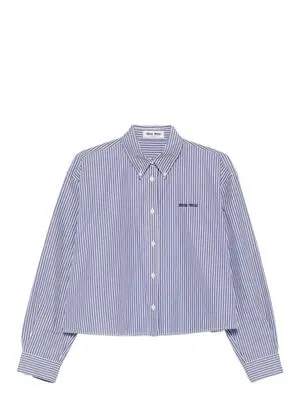 Miu Miu Striped Cotton Shirt - Blue