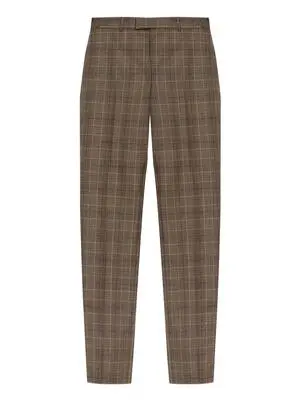 Alexander McQueen Wool Plaid Trousers - Brown