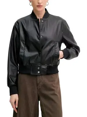 Armani Exchange Logo-embossed Bomber Jacket - Black