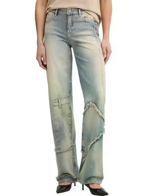 Armani Exchange Frayed Patchwork Jeans - Blue
