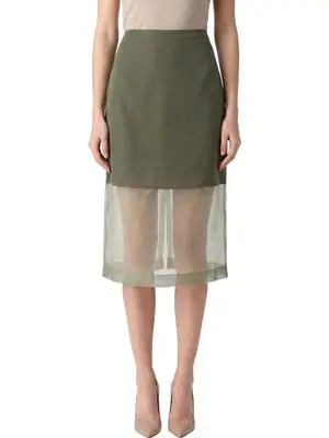 Federica Tosi Midi Silk Skirt - Green