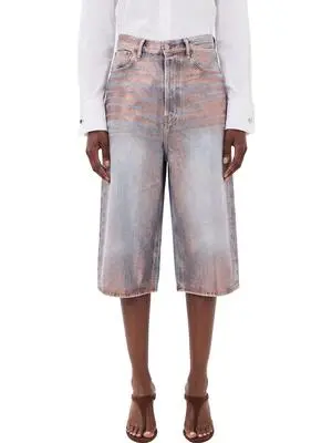 Acne Studios Printed Denim Culottes - Blue