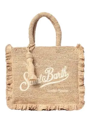 MC2 SAINT BARTH MC2 Saint Barth Raffia Shoulder Bag Beige