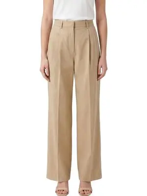 DUNST Wide-leg Trousers - Beige