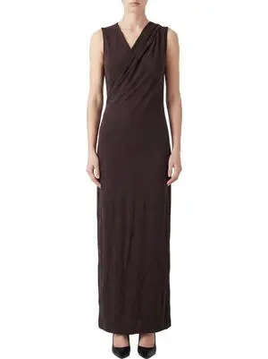 SEMICOUTURE Long Sheath Dress - Brown