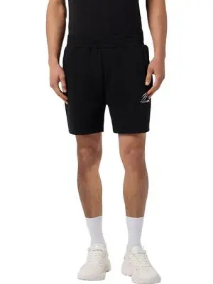 PLEIN SPORT Cotton Blend Jogging Shorts - Black