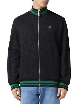 Philipp Plein Textured Zip-up Jacket - Black