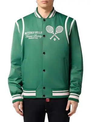 Philipp Plein Tennis Club Varsity Jacket - Green