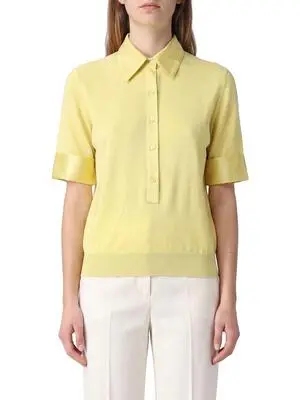 SEMICOUTURE Silk And Virgin Wool Polo Shirt - Yellow