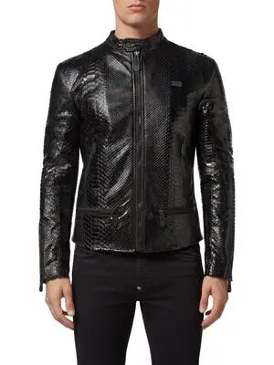 Philipp Plein Textured Zip-up Jacket - Black
