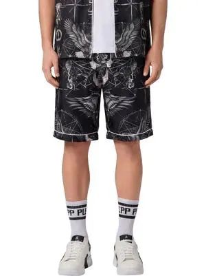 Philipp Plein Printed Relaxed Fit Shorts - Black