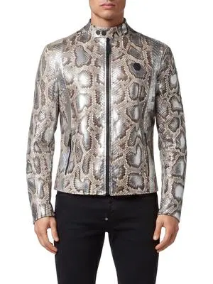 Philipp Plein Leather Jacket - Black