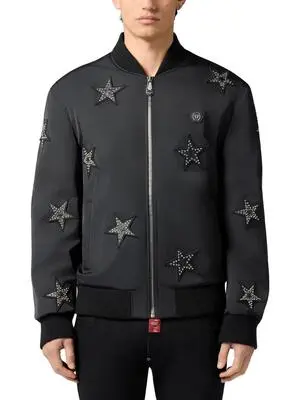 Philipp Plein Embellished Star Bomber Jacket - Black