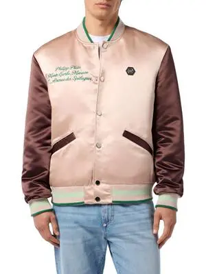 Philipp Plein Embroidered Bomber Jacket - Beige