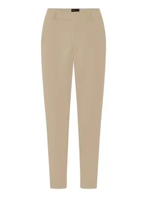 Layo G Caramel Tan Stretch Crepe Cropped Dress Pants - Brown