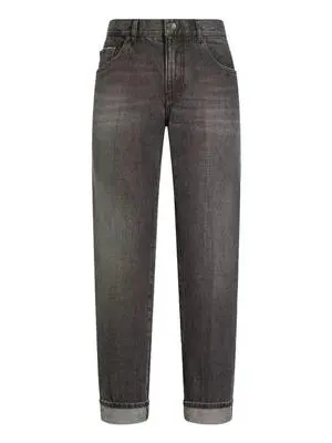 Dolce & Gabbana Classic Fit Denim Trousers - Grey
