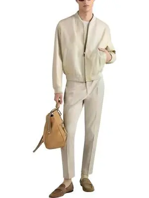 Dolce & Gabbana Nappa Bomber Jacket - Neutrals