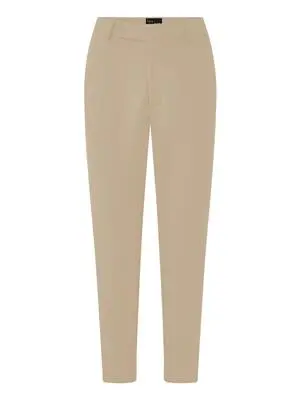 Layo G Stretch Crepe Cropped Dress Pants - Brown