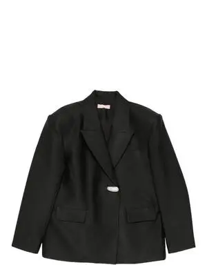 TWENTY FOURHAITCH Crystal Embellished Button Jacket - Black