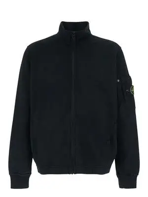 Stone Island Zip Up Cardigan - Black