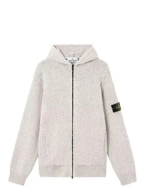 Stone Island Zip-up Hooded Sweater - Grey