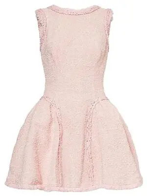 SELF-PORTRAIT Sleeveless Bouclé Woven Mini Dress - Pink