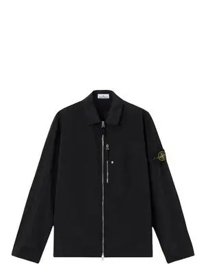 Stone Island Zip-up Shirt Coat - Black