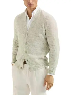 Brunello Cucinelli Alpaca, Cashmere And Wool V-neck Cardigan - Grey