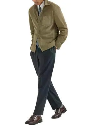 Brunello Cucinelli Suede Overshirt - Green