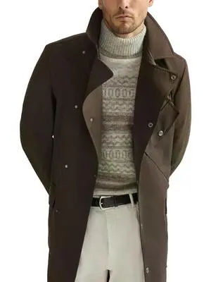 Brunello Cucinelli Water-resistant Microfiber Trench With Nappa Leather Inserts - Brown