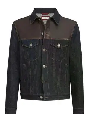 Brunello Cucinelli Paneled No-fade Denim Four-pocket Jacket - Blue